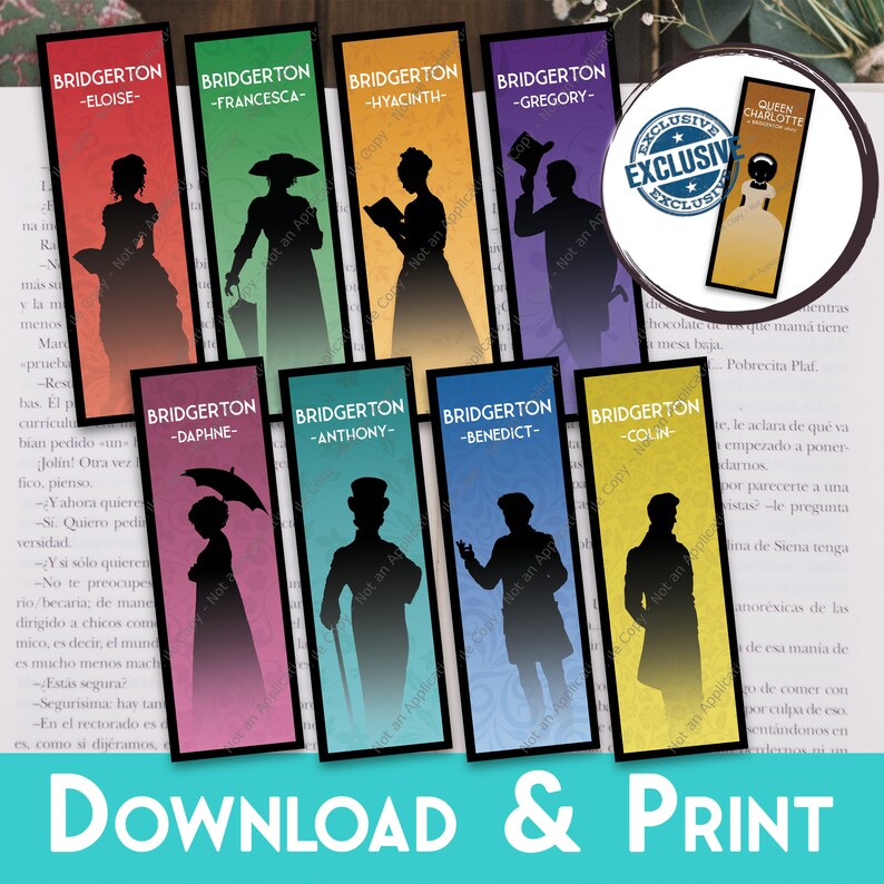 Bundle ALL-IN Bridgerton Bookmarks Queen Charlotte downloadable ...