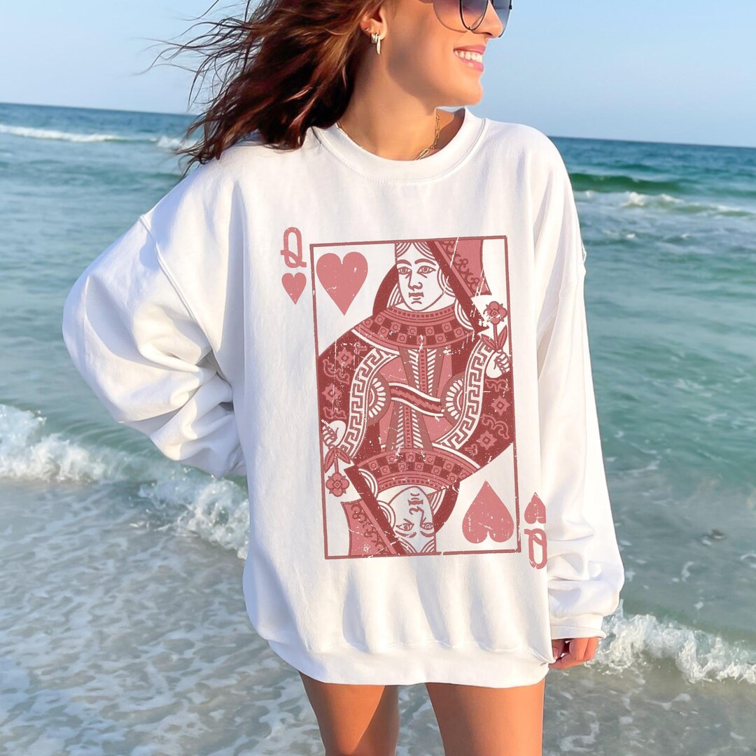 Queen of Hearts Valentines Day Sweatshirt, Valentines Sweater, Valentines Hoodie, XOXO Hoody ...