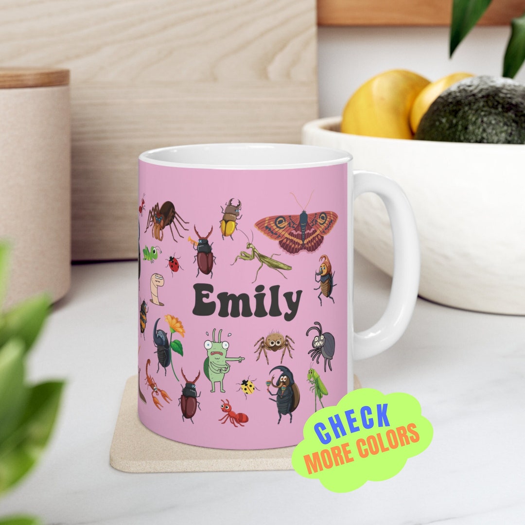 Insect Mug, Personalized Mug for Kids, Hot Cocoa Mug for Kids, Camping ...