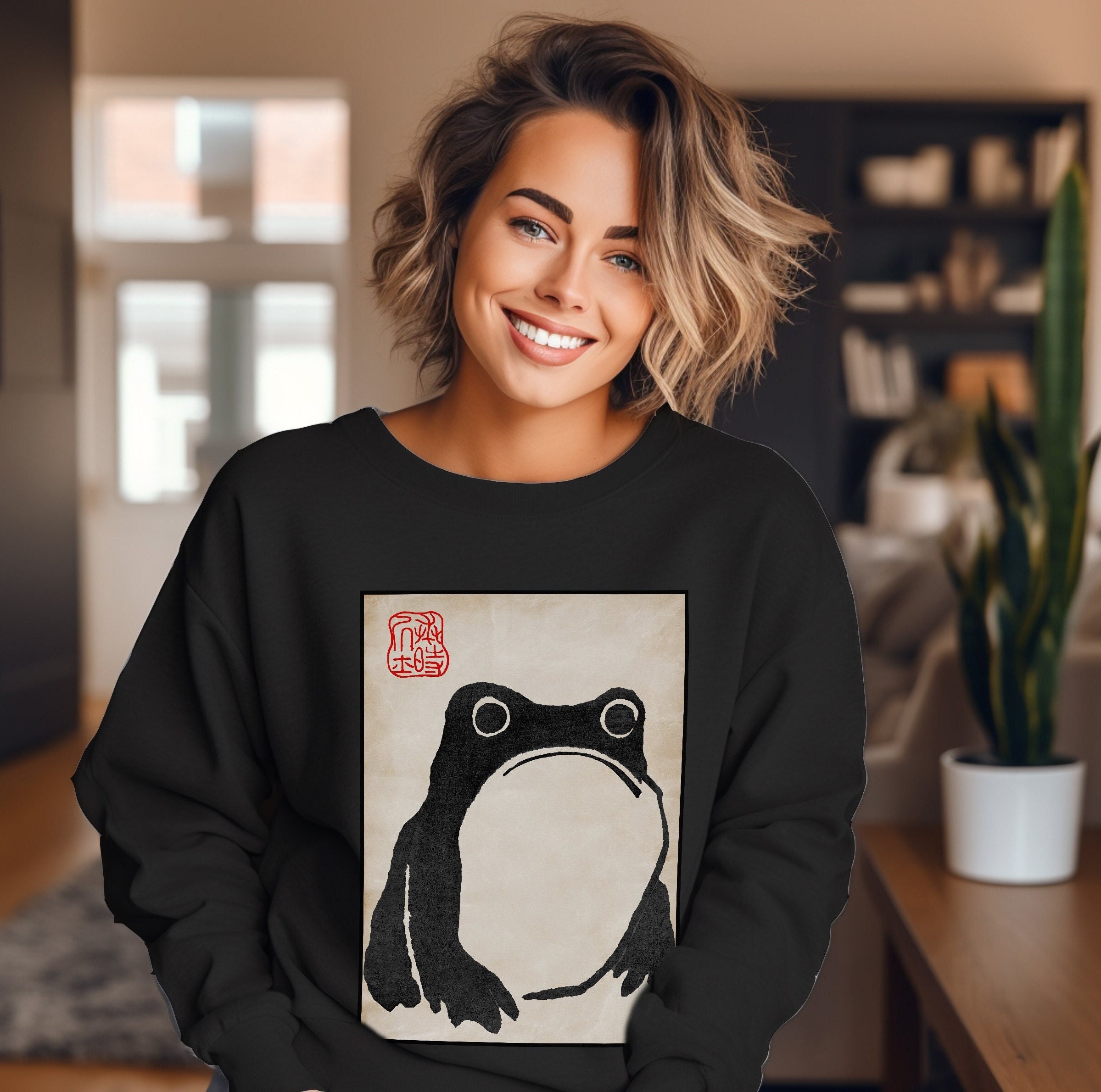 Frog Sweatshirt Vintage, Grumpy Frog Sweat Shirt, Unimpressed Frog ...