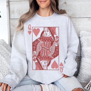 Queen of Hearts Valentines Day Sweatshirt, Valentines Sweater, Valentines Hoodie, XOXO Hoody ...