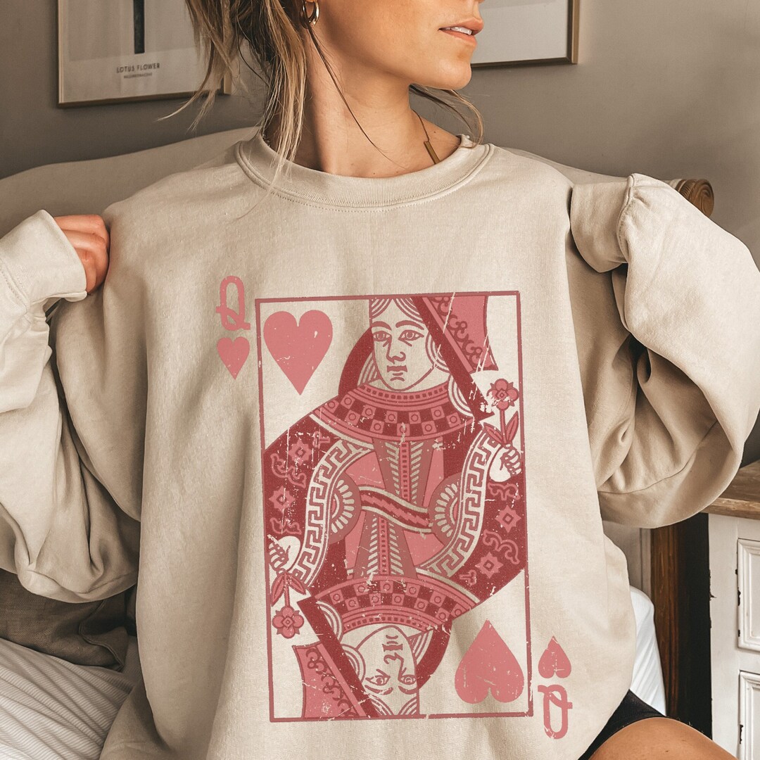 Queen of Hearts Valentines Day Sweatshirt, Valentines Sweater, Valentines Hoodie, XOXO Hoody ...