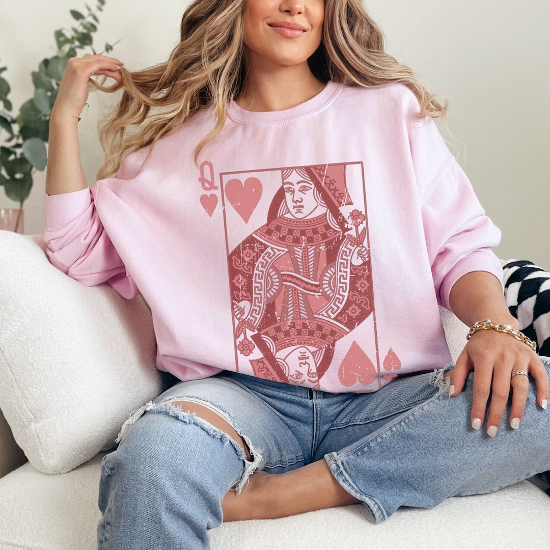 Queen of Hearts Valentines Day Sweatshirt, Valentines Sweater, Valentines Hoodie, XOXO Hoody ...