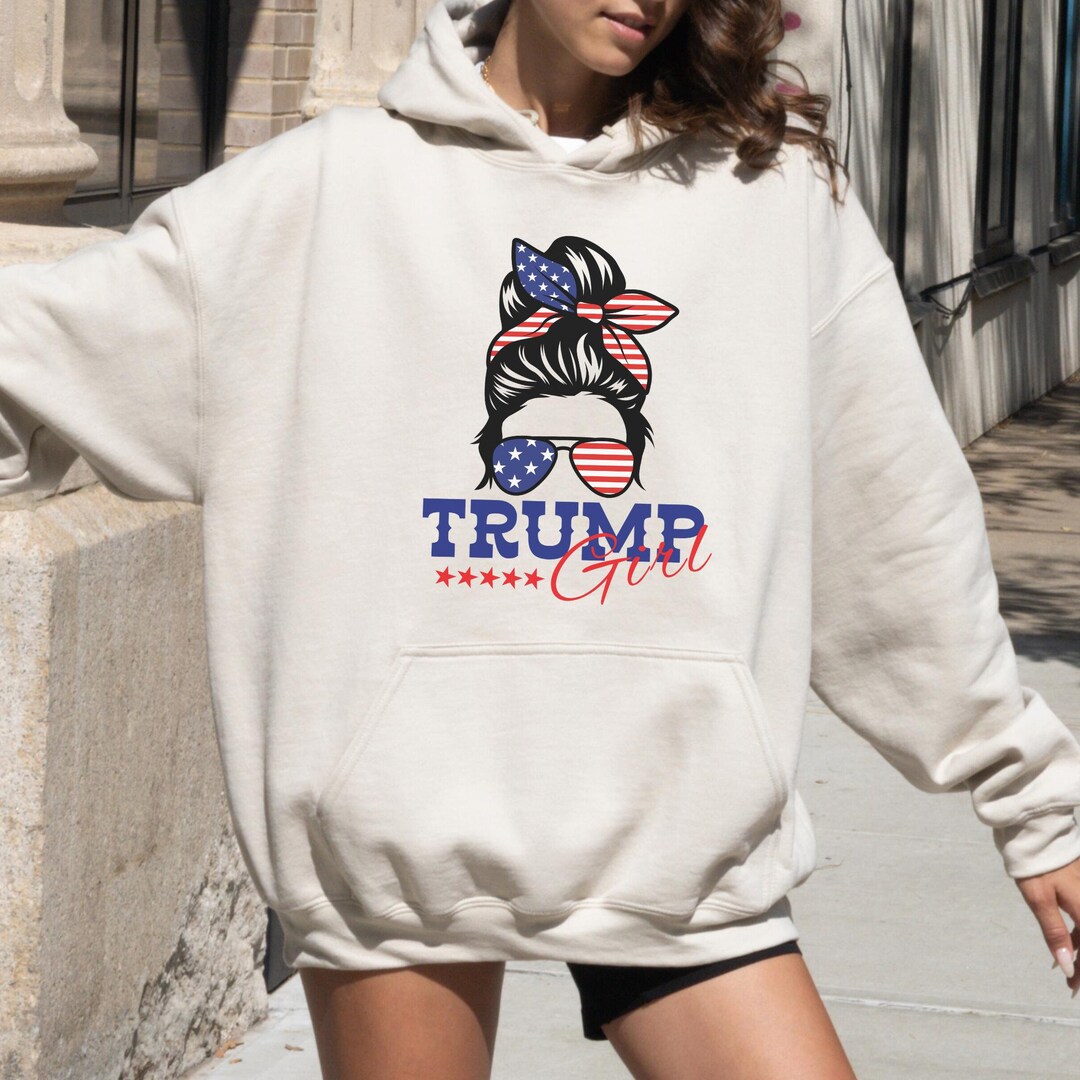 Trump Girl Hoodie Sweatshirt Trumpshirt Trump Vance 24 Rally Crewneck ...