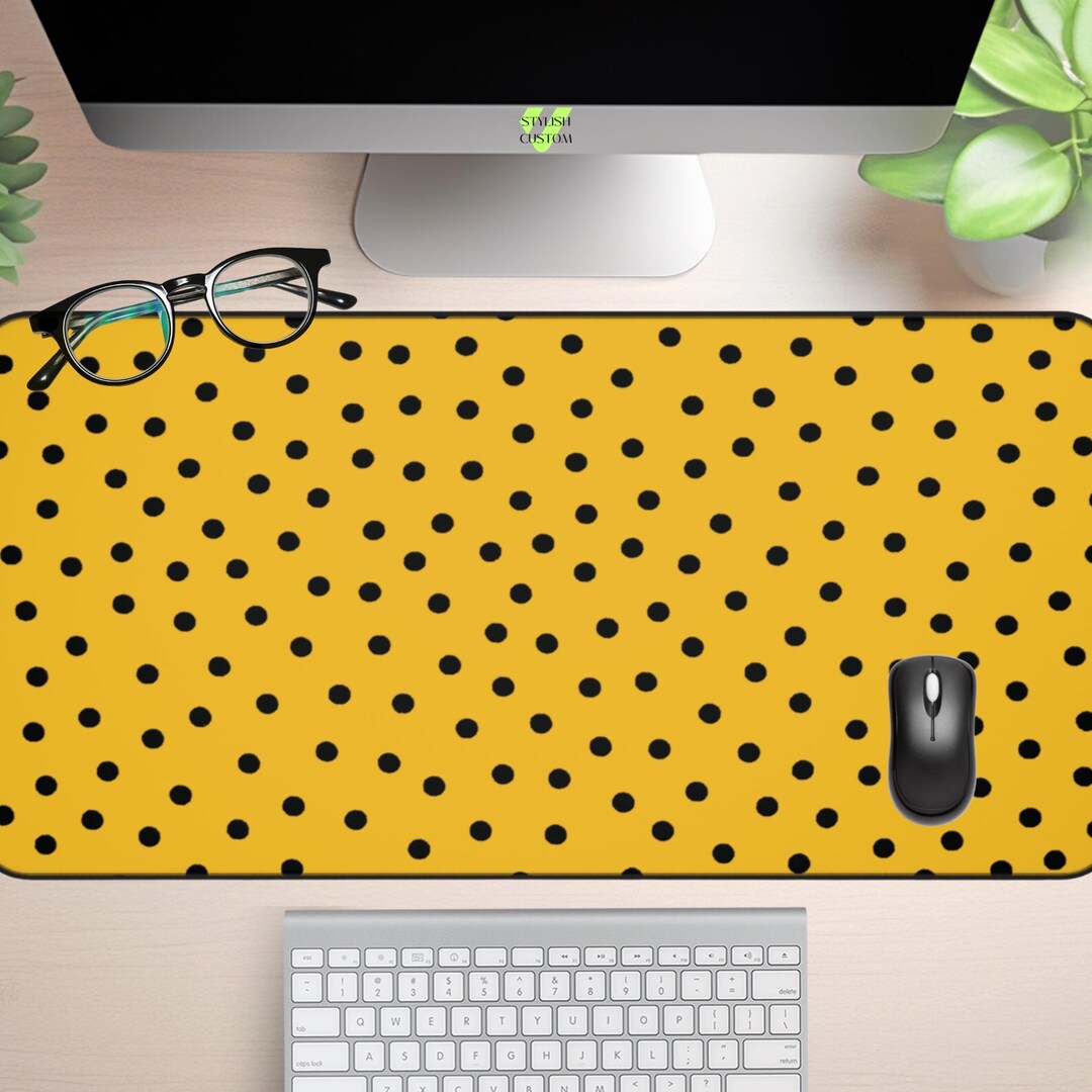 Polka Dots Retro Desk Mat Aesthetic Dalmation Large Computer Mat Cute ...