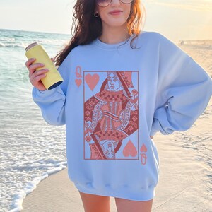 Queen of Hearts Valentines Day Sweatshirt, Valentines Sweater, Valentines Hoodie, XOXO Hoody ...