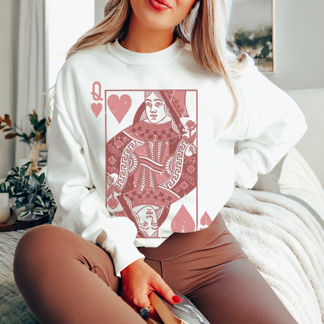Queen of Hearts Valentines Day Sweatshirt, Valentines Sweater, Valentines Hoodie, XOXO Hoody ...
