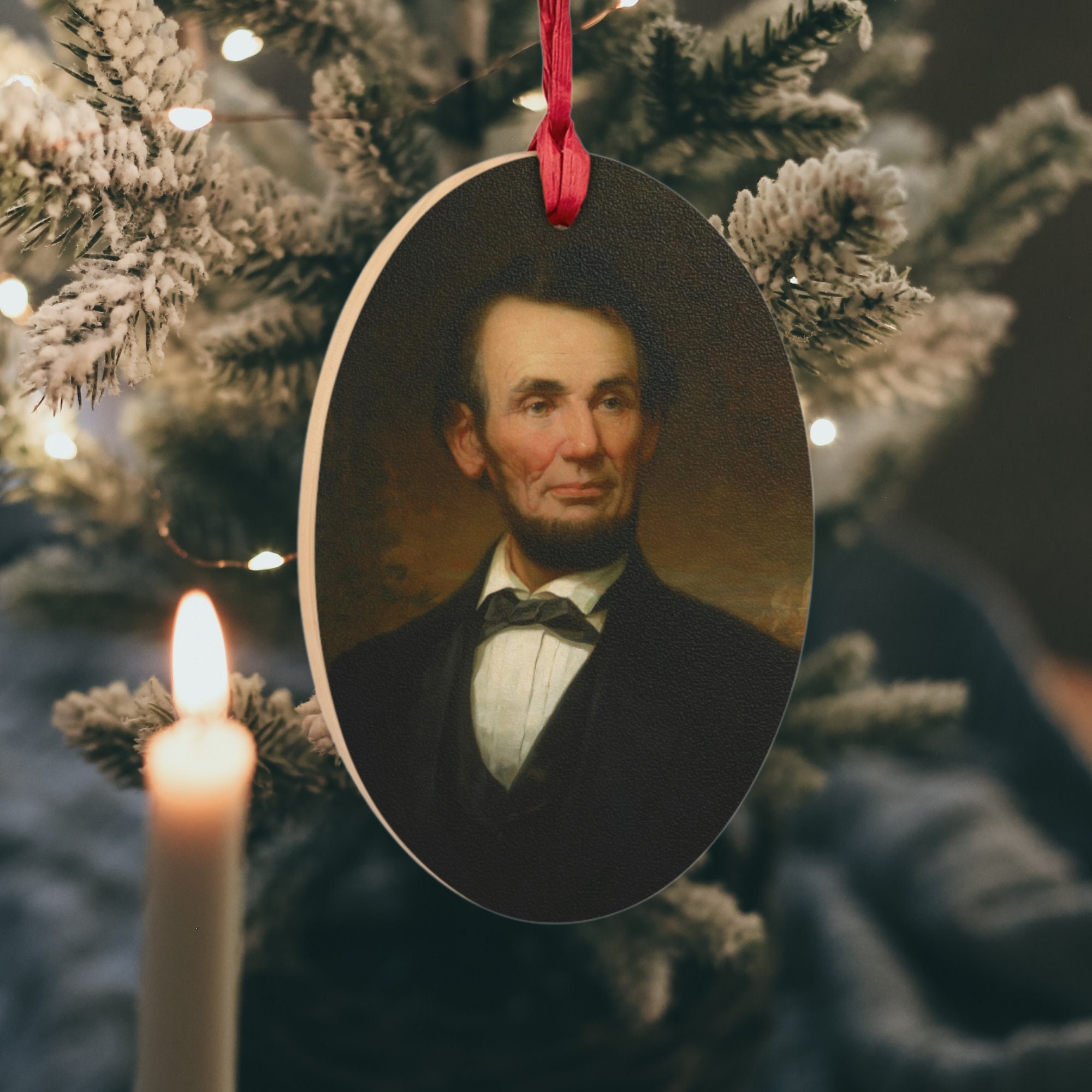 Abraham Lincoln Wooden Christmas Ornament, Old World Christmas Ornament, Antique Christmas ...