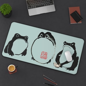 Frog Mousepad Green Desk Mat Aesthetic, Grumpy Frog Large Computer Mat ...