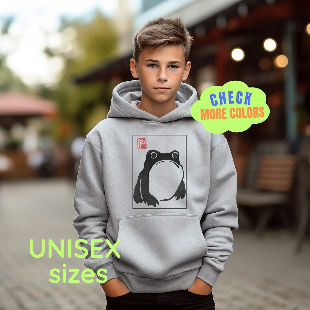 Frog Youth Sweatshirt Hoodie, Grumpy Frog Sweat Shirt, Unimpressed Frog ...