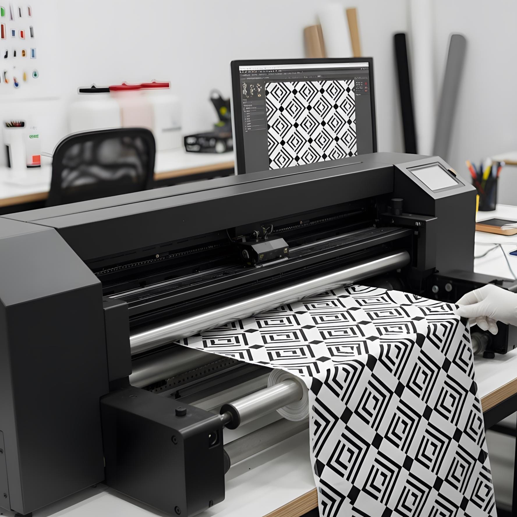 Black and White Geometric Patterns, Seamless Digital Papers, (25x25 ...
