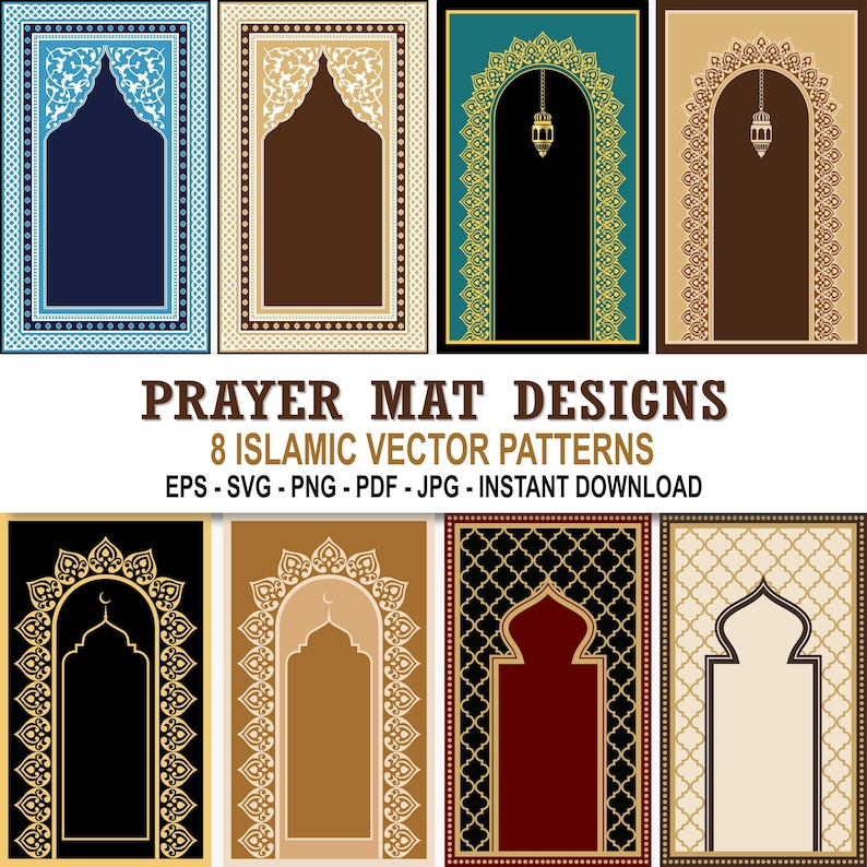 Islamic Prayer Mat Vector Designs, Mihrab SVG Bundle (digital Download ...
