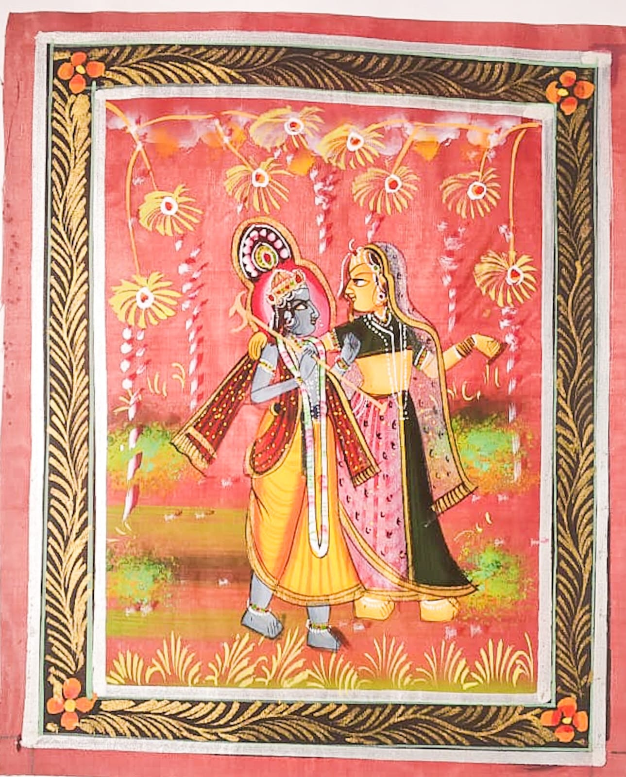 Lord Krishna and Radha Rani Pichwai Painting House Warming Krishna Best ...