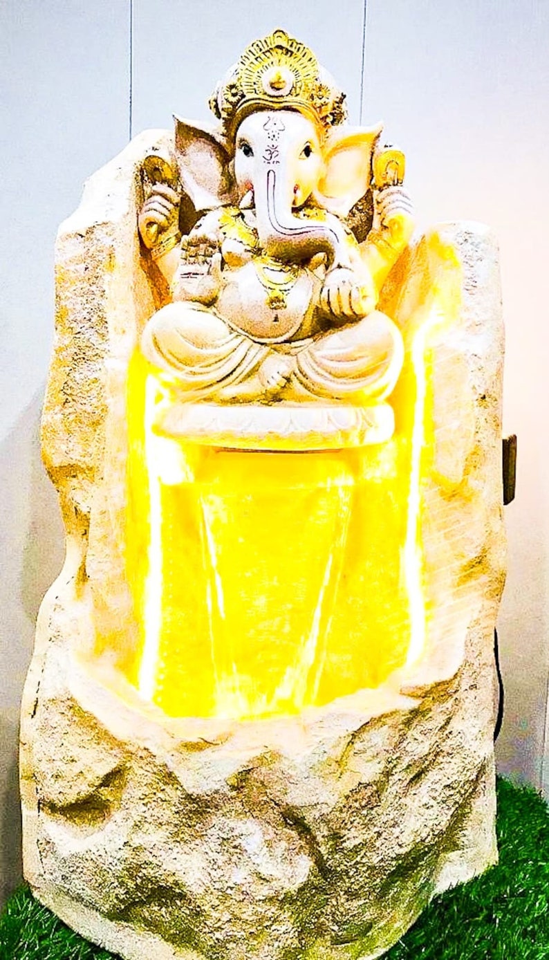 Ganesha Waterfall Fountain 2 Feet, 60 Cm Height Handmade Polyresin ...