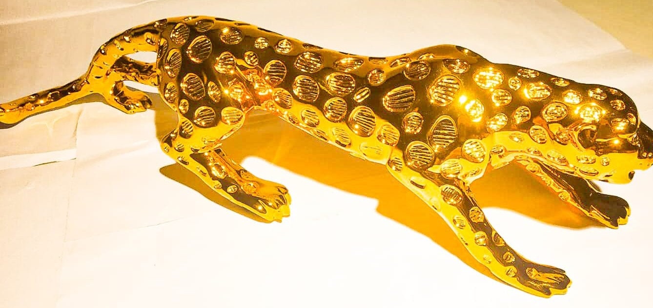 Panther Sculpture Resin Hand Carved Realistic Animal Figurine for Home ...