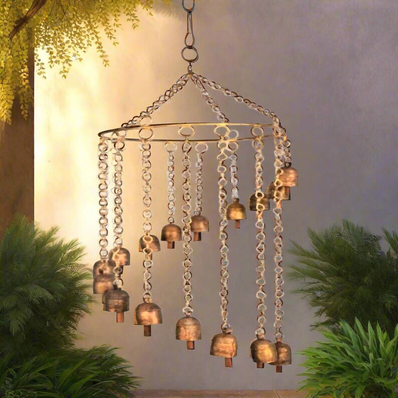 Spiral Hanging 16 Bell Wind Chime Metal Wind Chimes for Outside ...