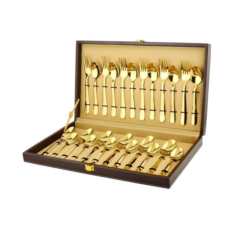 24 Piece Cutlery Set in Box - Etsy