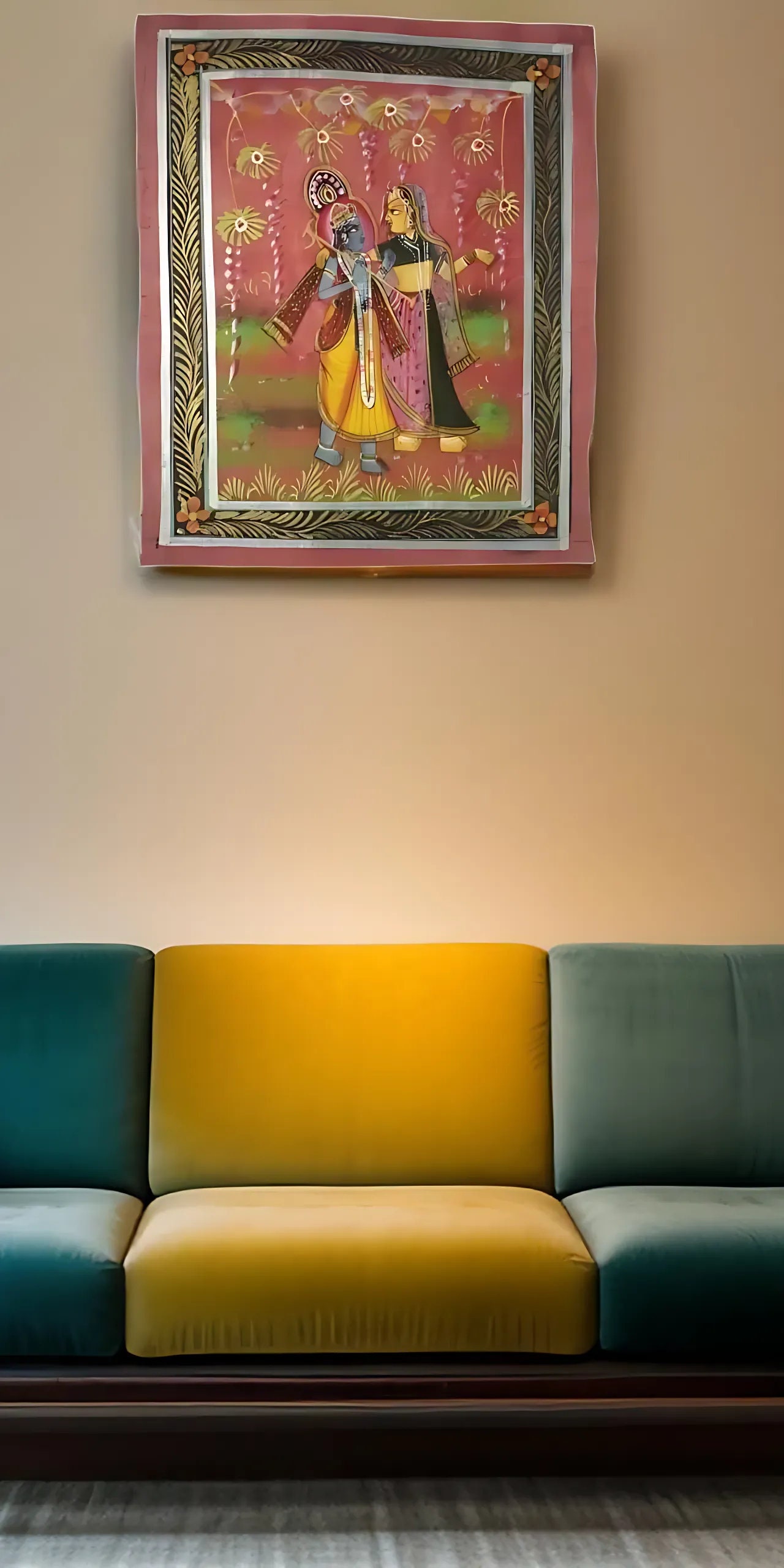 Lord Krishna and Radha Rani Pichwai Painting House Warming Krishna Best ...