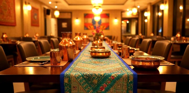 Handmade Patchwork Table Runner: Embroidered Indian Sari, 60" X 12" - Etsy