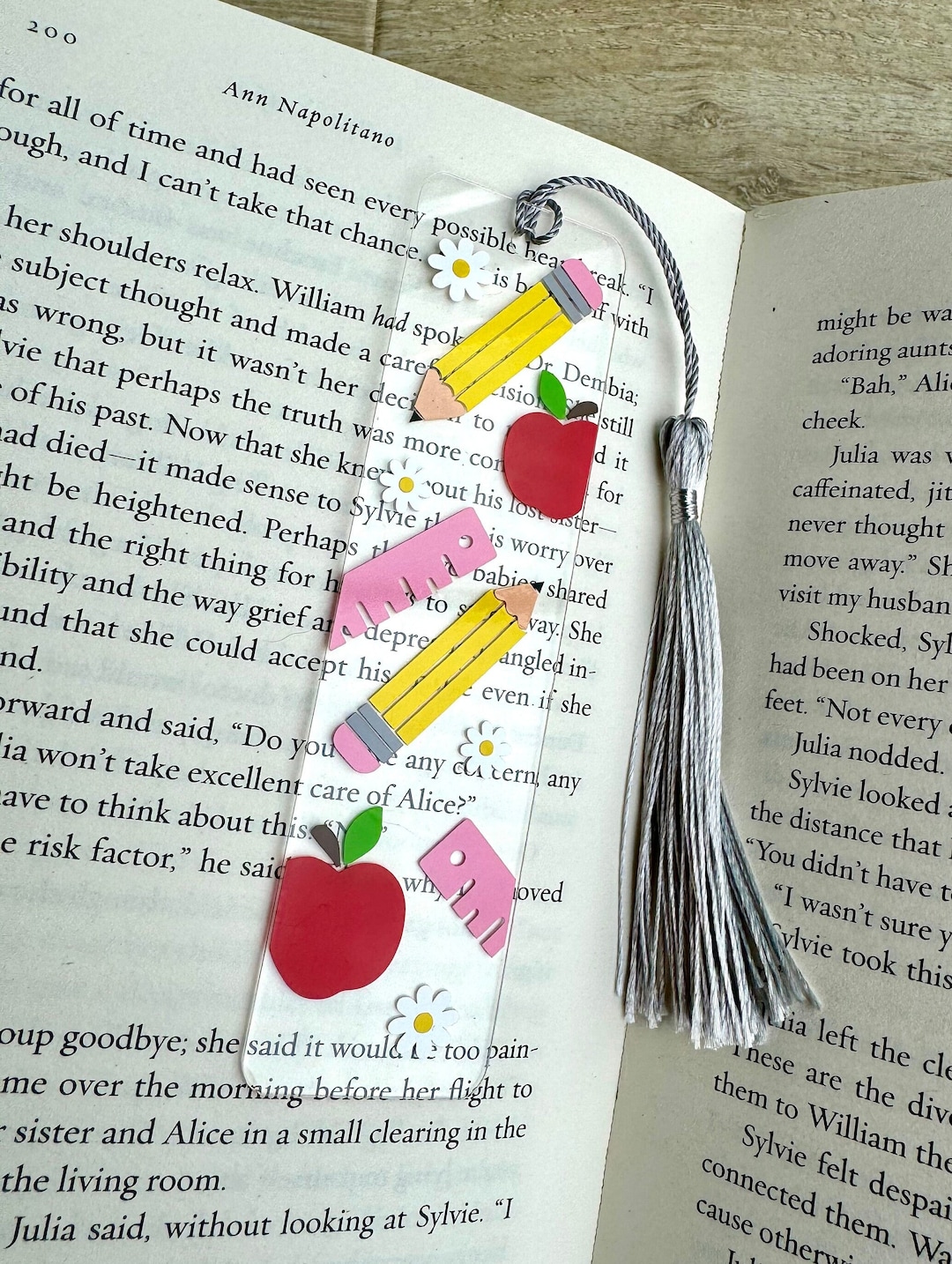 Teacher Pencils, Rulers & Apples Bookmark | Acrylic Bookmark | Bookish ...