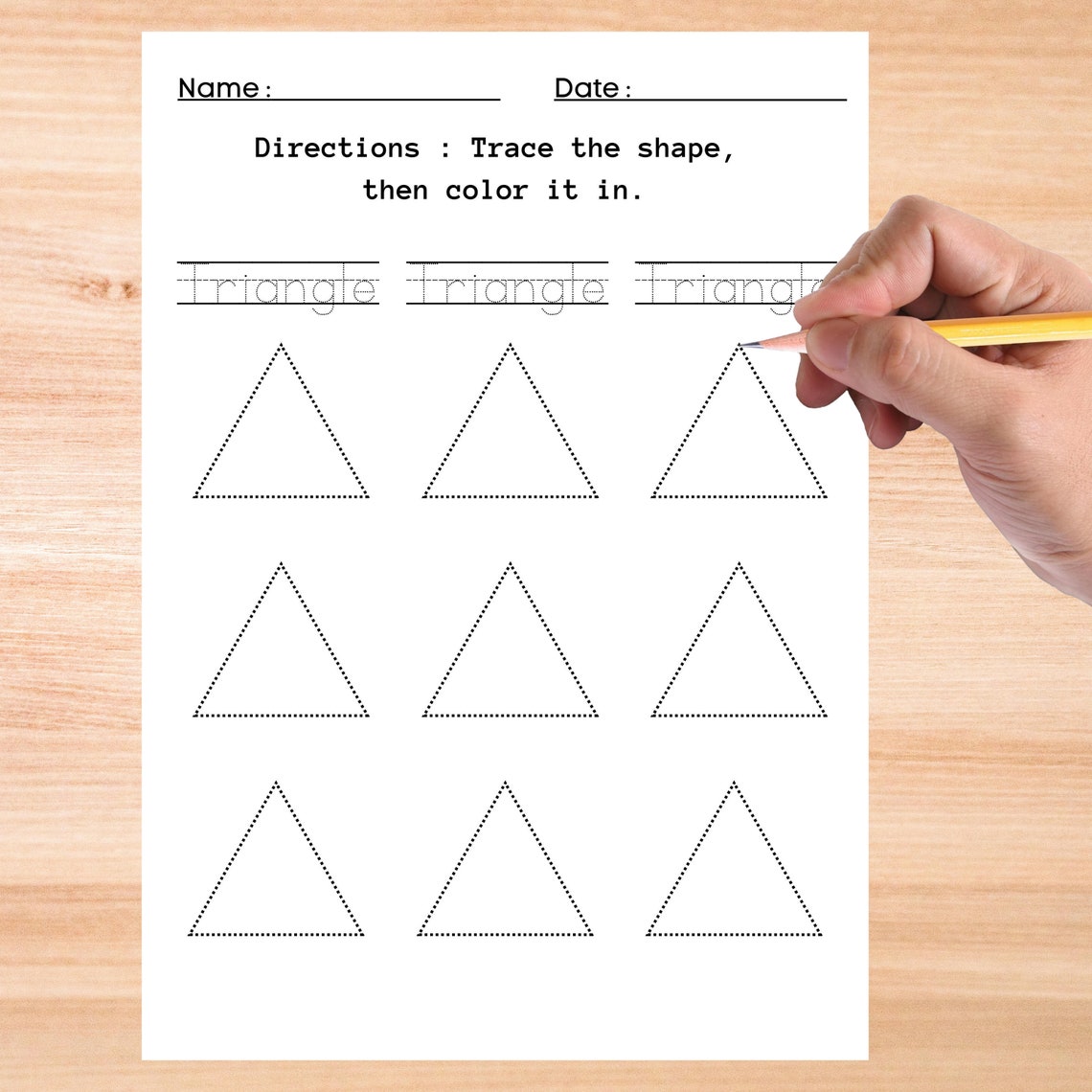 Trace the Shape Worksheets, Basic Shape Recognition, Shape Learning ...