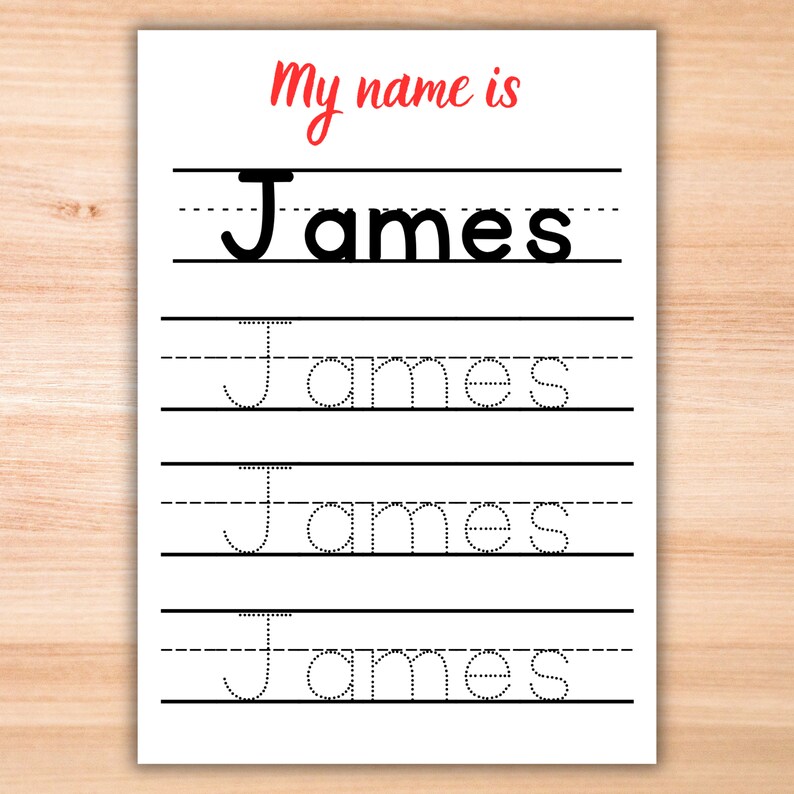 Personalized Name Writing Exercise, Customized Name Writing Practice ...