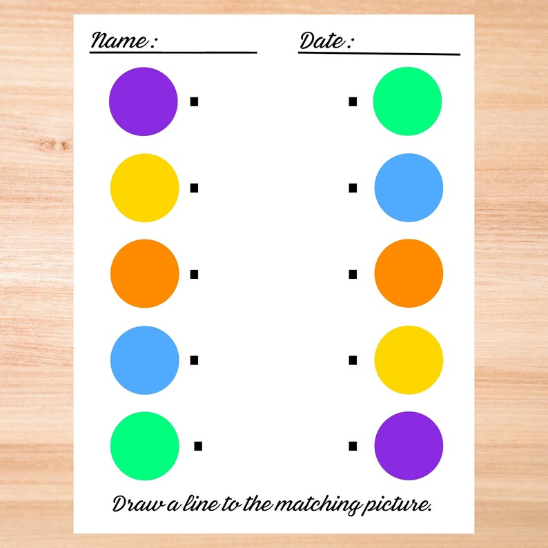 Printable Matching Worksheets, Match the Picture, Kindergarten ...