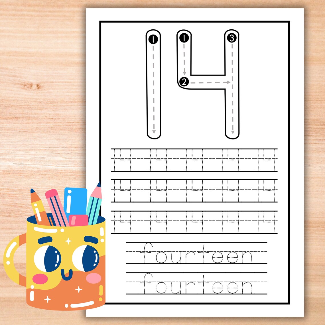 Tracing Numbers Worksheet, Numbers Handwriting Practice, 1 to 20 Basic ...