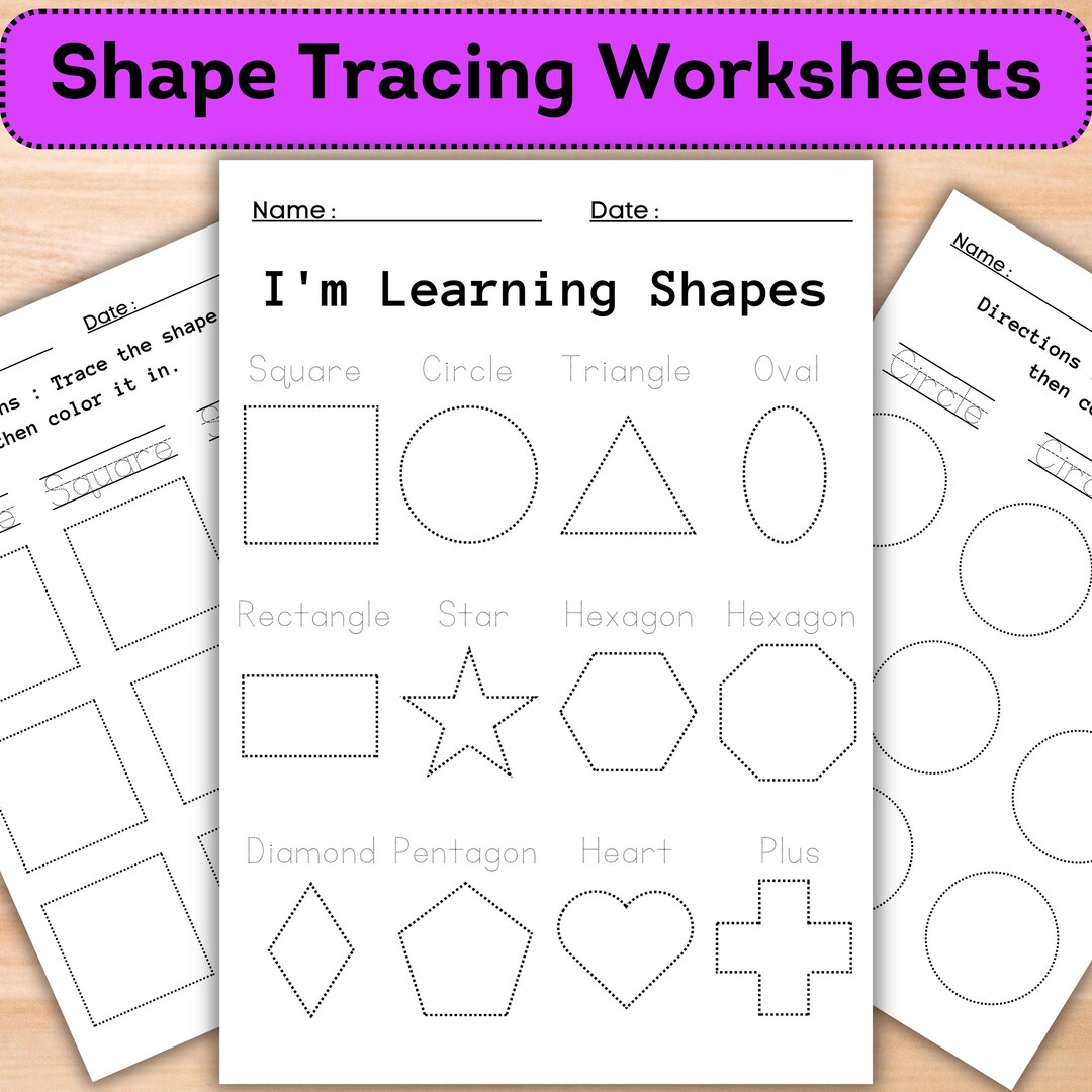 Preschool Shape Tracing Basic Shape Tracing Shape Tracing - Etsy
