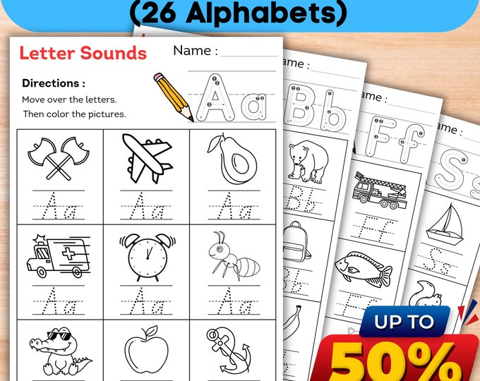 Beginning Sounds Worksheets , Preschool-1st Grade Phonics and Literacy ...