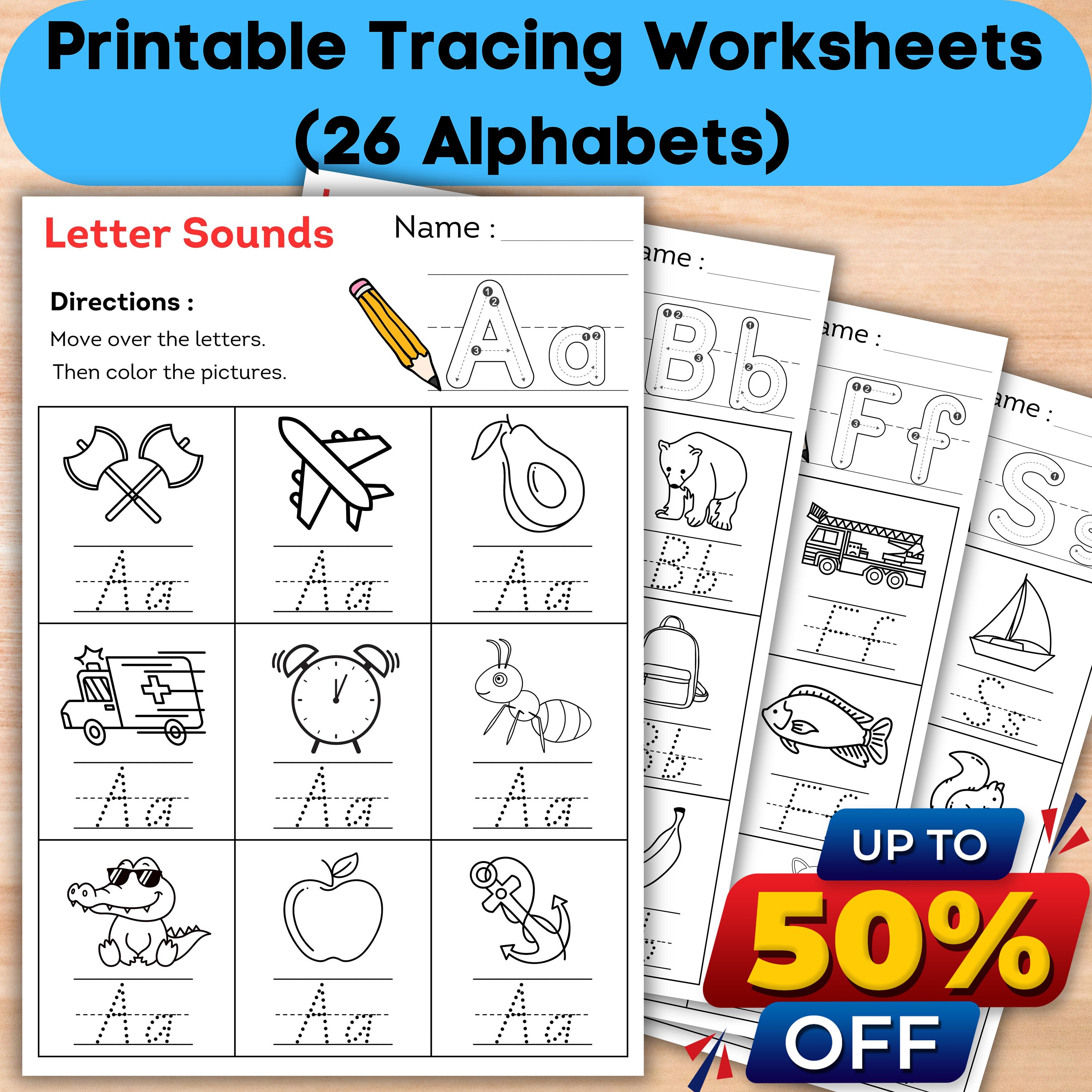 Beginning Sounds Worksheets , Preschool-1st Grade Phonics and Literacy ...