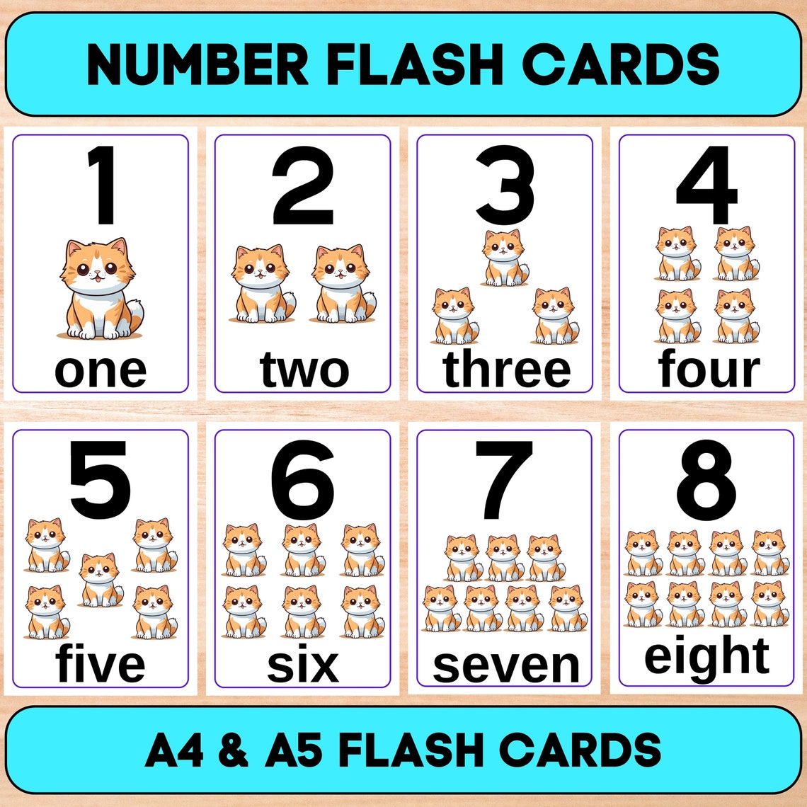 Number Flash Cards 1-10, Preschool Flash Counting Cards, Montessori ...