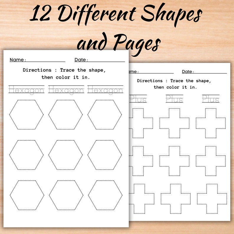 Trace the Shape Worksheets, Basic Shape Recognition, Shape Learning ...