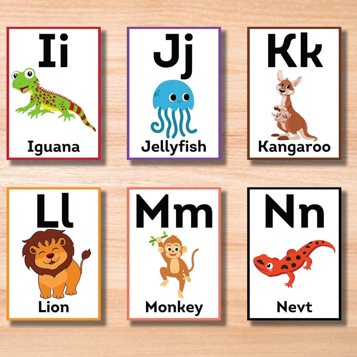 Alphabet Flash Cards, ABC Printable Picture Flashcards, Preschool ...