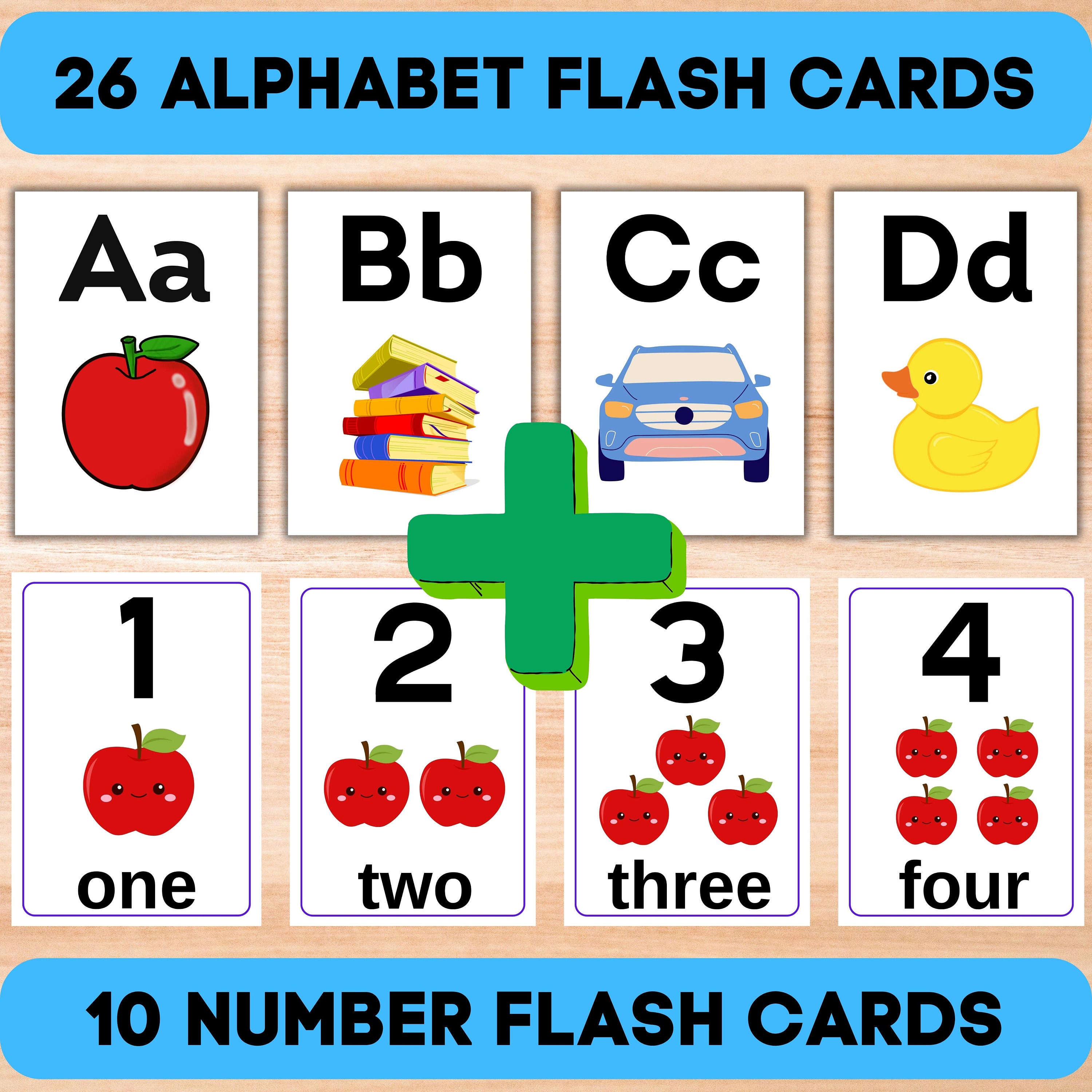 Alphabet & Number Flash Cards , ABC Printable Flashcards, Preschool ...