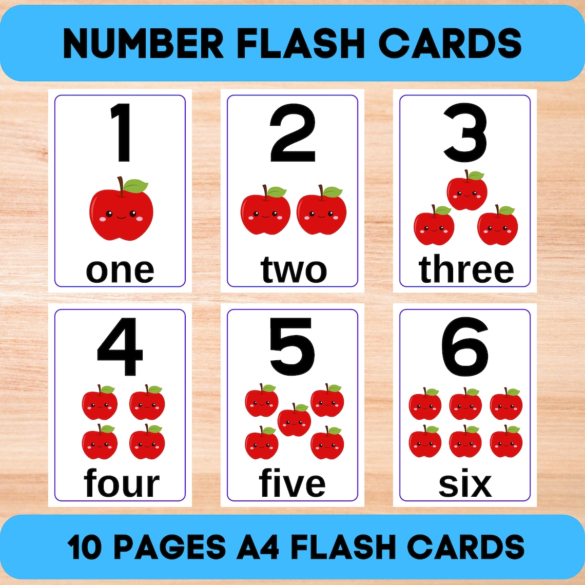Number Flash Cards 1-10, Number Cards, Preschool Counting Flash Cards ...