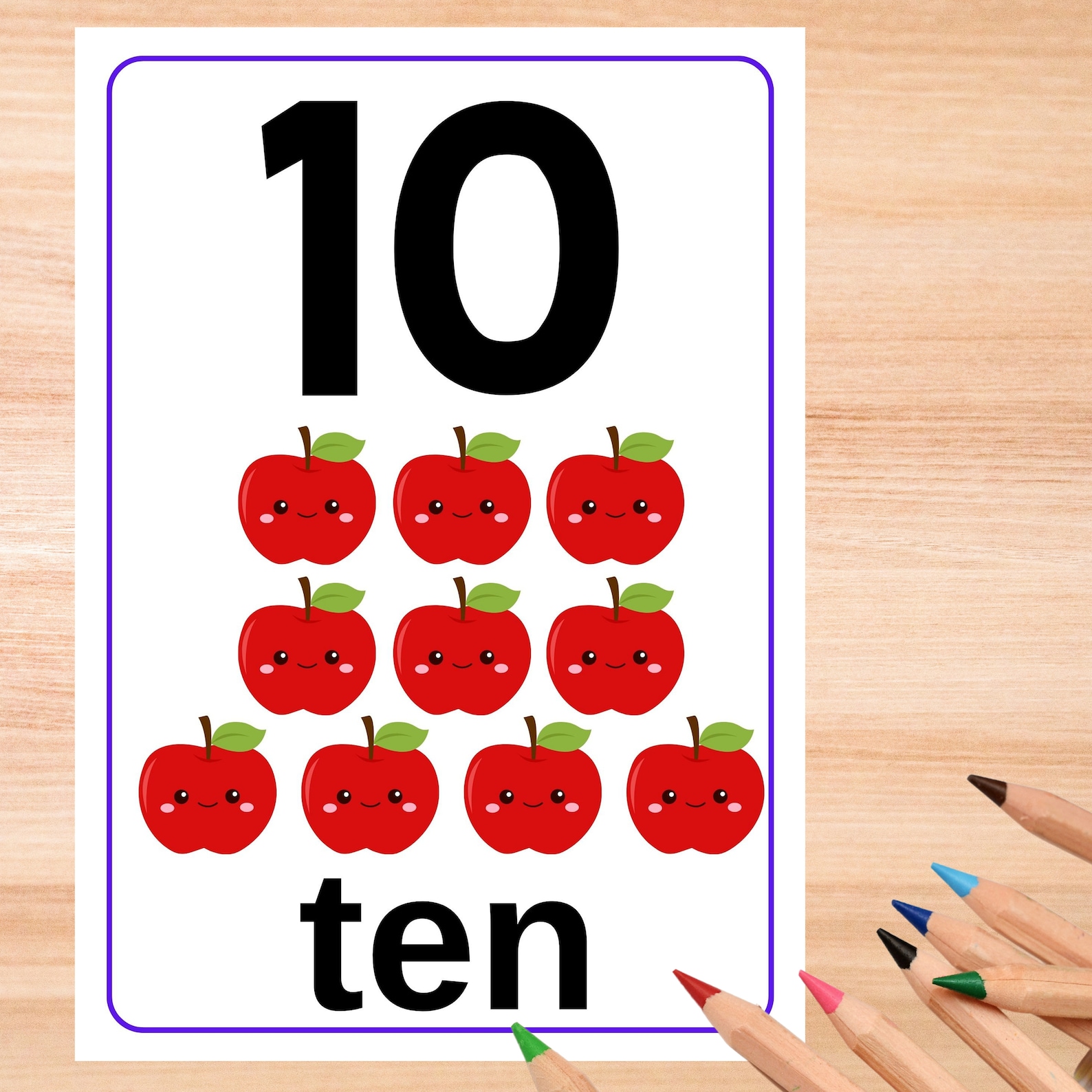 Number Flash Cards 1-10, Number Cards, Preschool Counting Flash Cards ...
