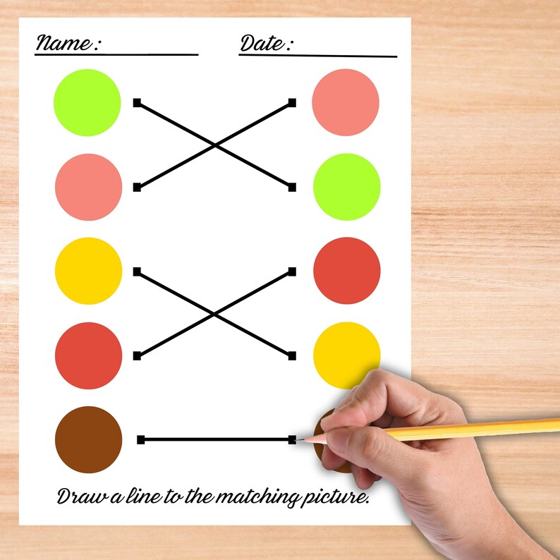 Printable Matching Worksheets, Match the Picture, Kindergarten ...