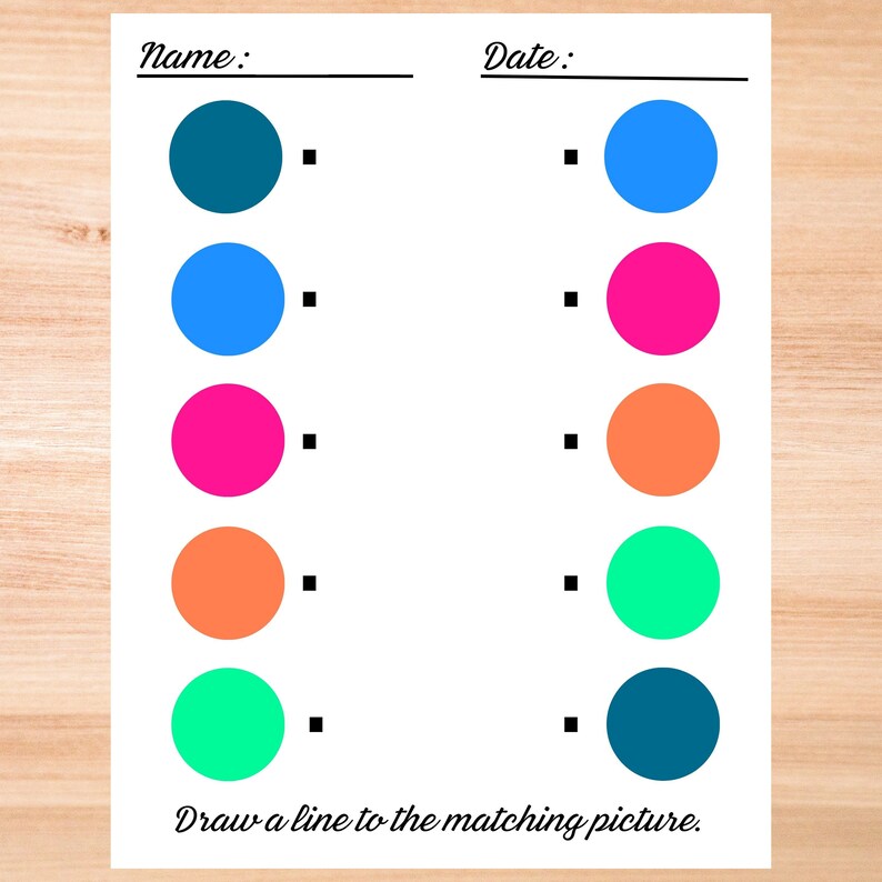 Printable Matching Worksheets, Match the Picture, Kindergarten ...