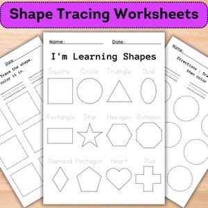 Trace the Shape Worksheets, Basic Shape Recognition, Shape Learning ...