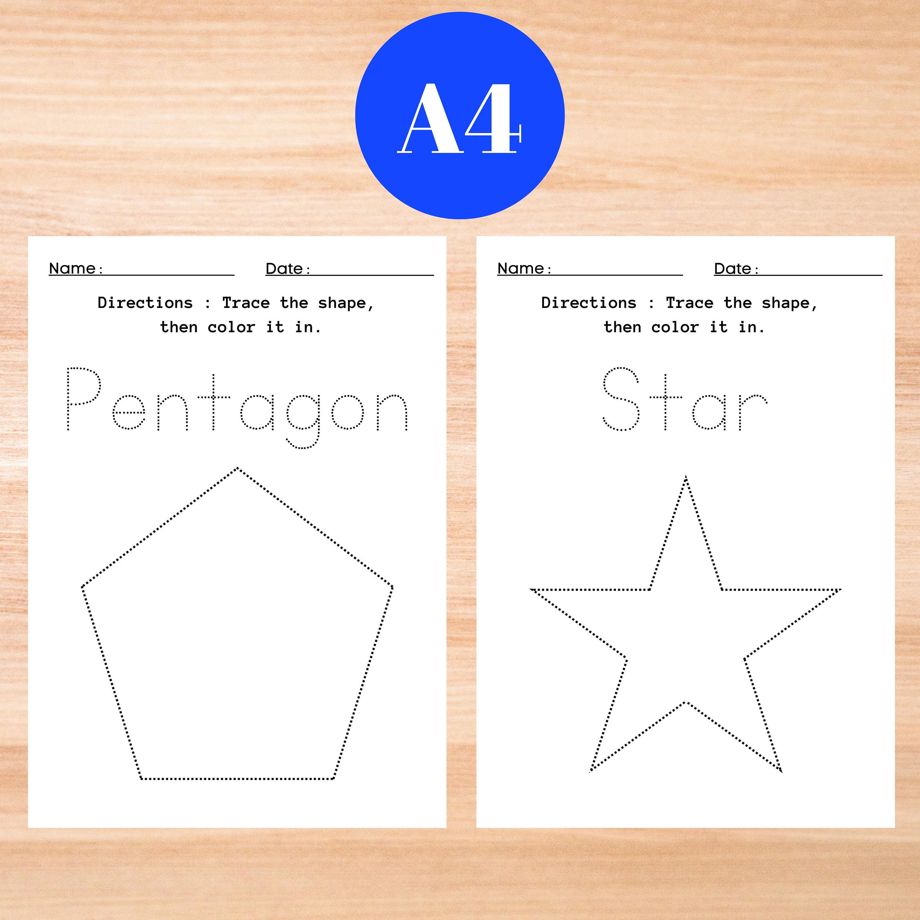 Trace the Shape Worksheets, Basic Shape Recognition, Preschool Shape ...