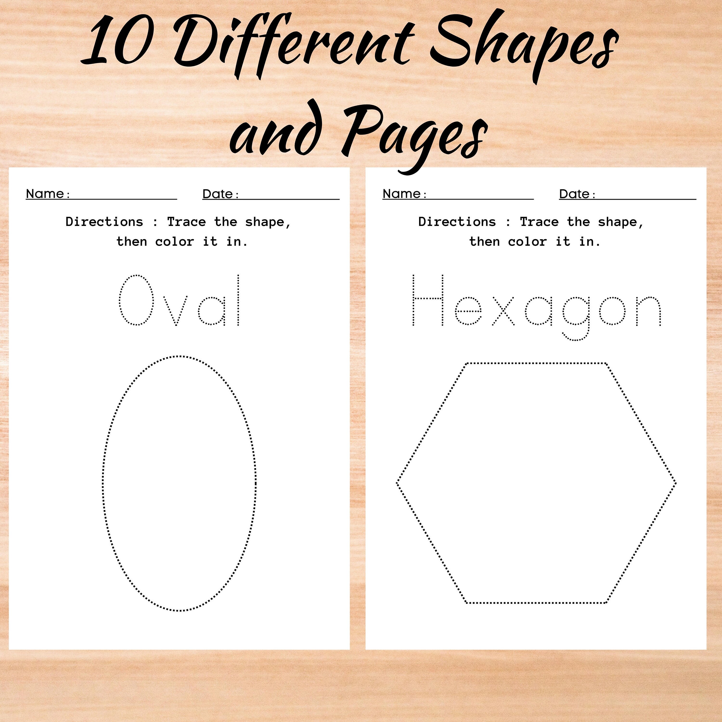Trace the Shape Worksheets, Basic Shape Recognition, Preschool Shape ...