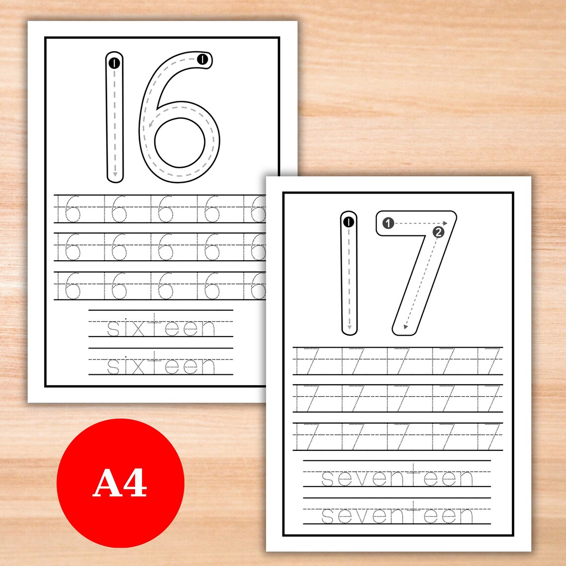 Tracing Numbers Worksheet, Numbers Handwriting Practice, 1 to 20 Basic ...