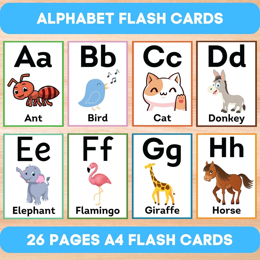 Tarjetas flash del alfabeto, tarjetas didácticas con imágenes ...