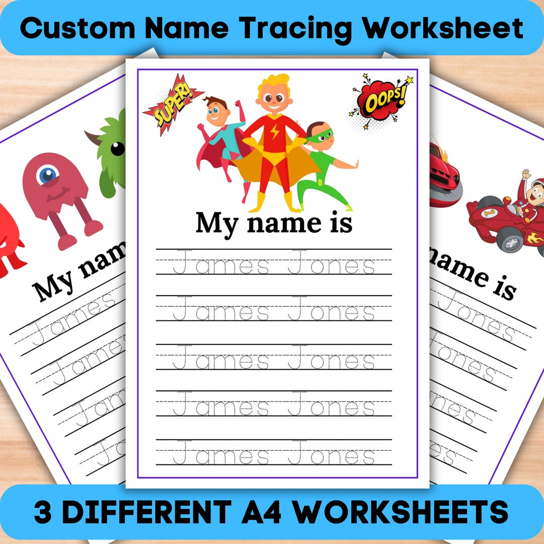 Custom Name Tracing Sheet, Name Trace Worksheet, Name Writing Practice ...