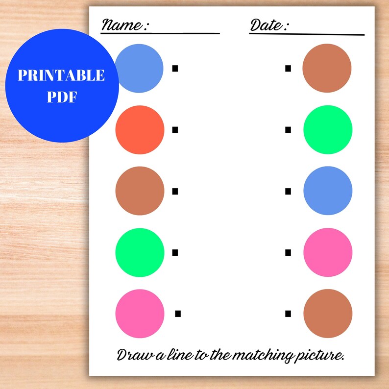 Printable Matching Worksheets, Match the Picture, Kindergarten ...
