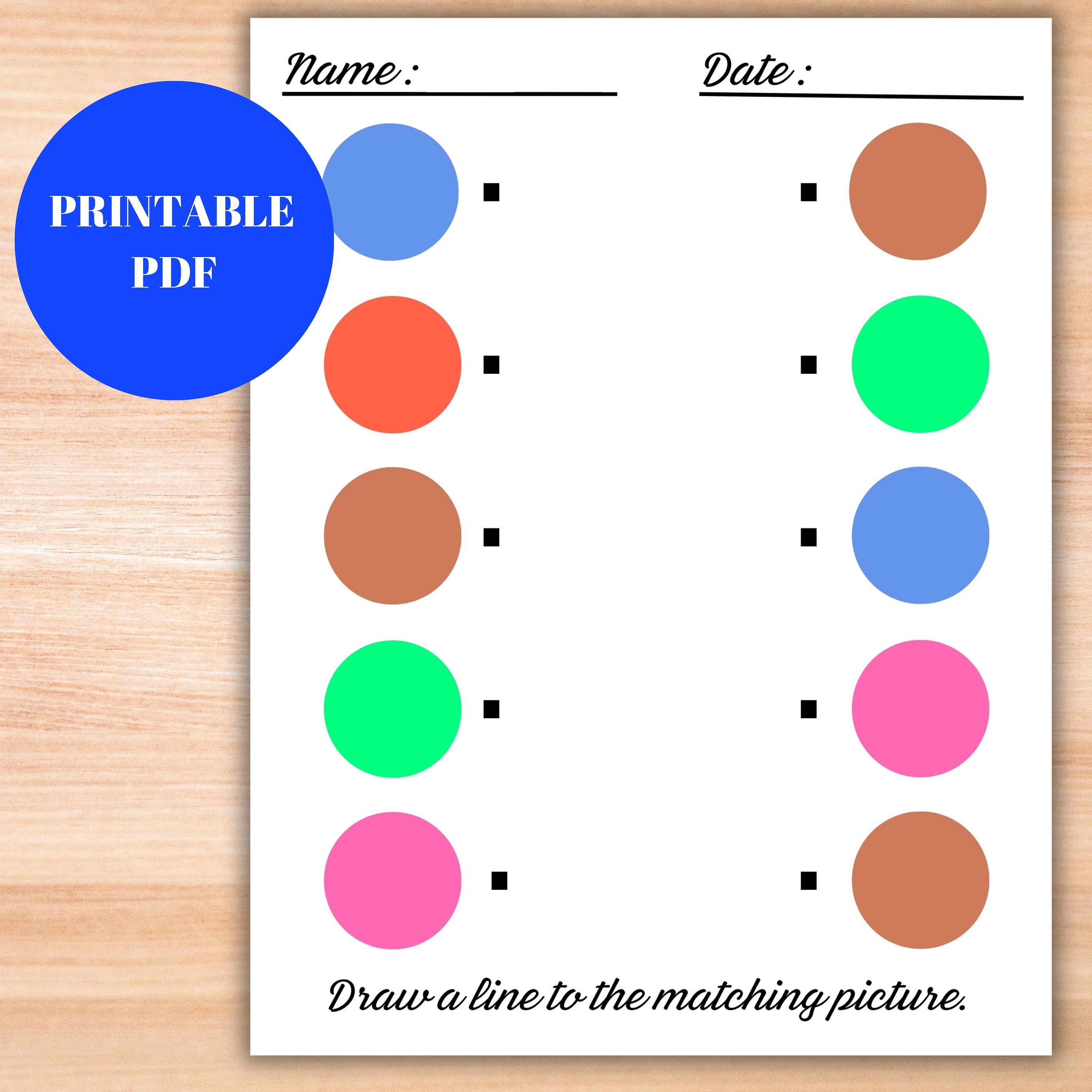 Printable Matching Worksheets, Match the Picture, Kindergarten ...