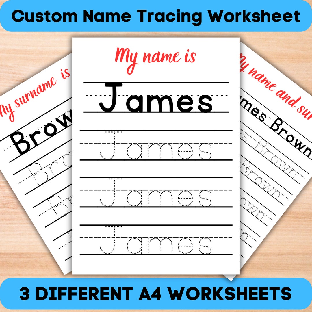 Personalized Name Writing Exercise, Customized Name Writing Practice ...