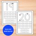 Tracing Numbers Worksheet, Numbers Handwriting Practice, 1 to 20 Basic ...