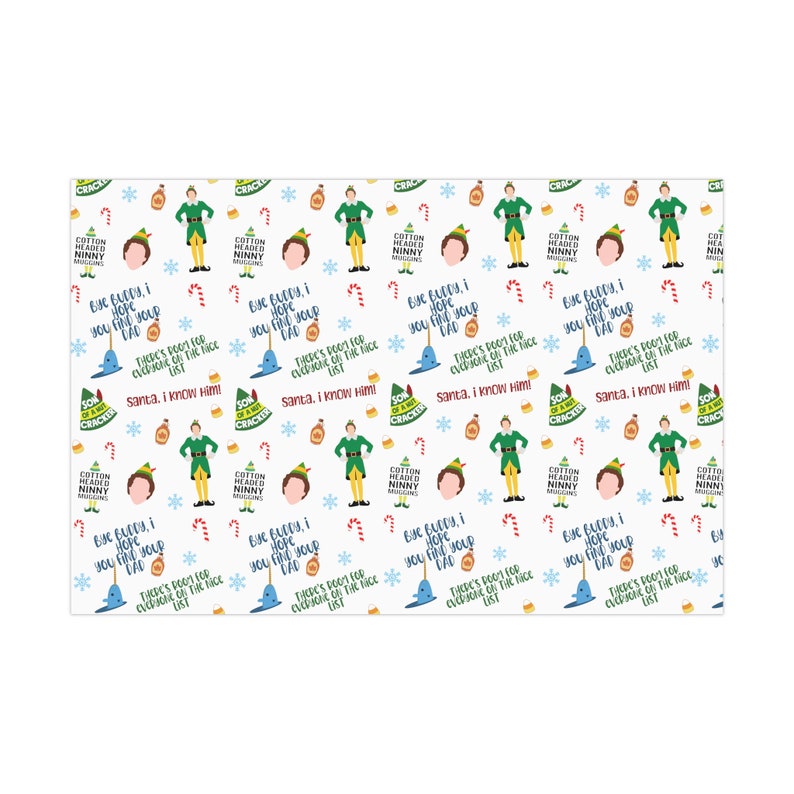 Buddy the Elf Wrapping Paper, Christmas Gift Wrap, Holiday Wrapping ...